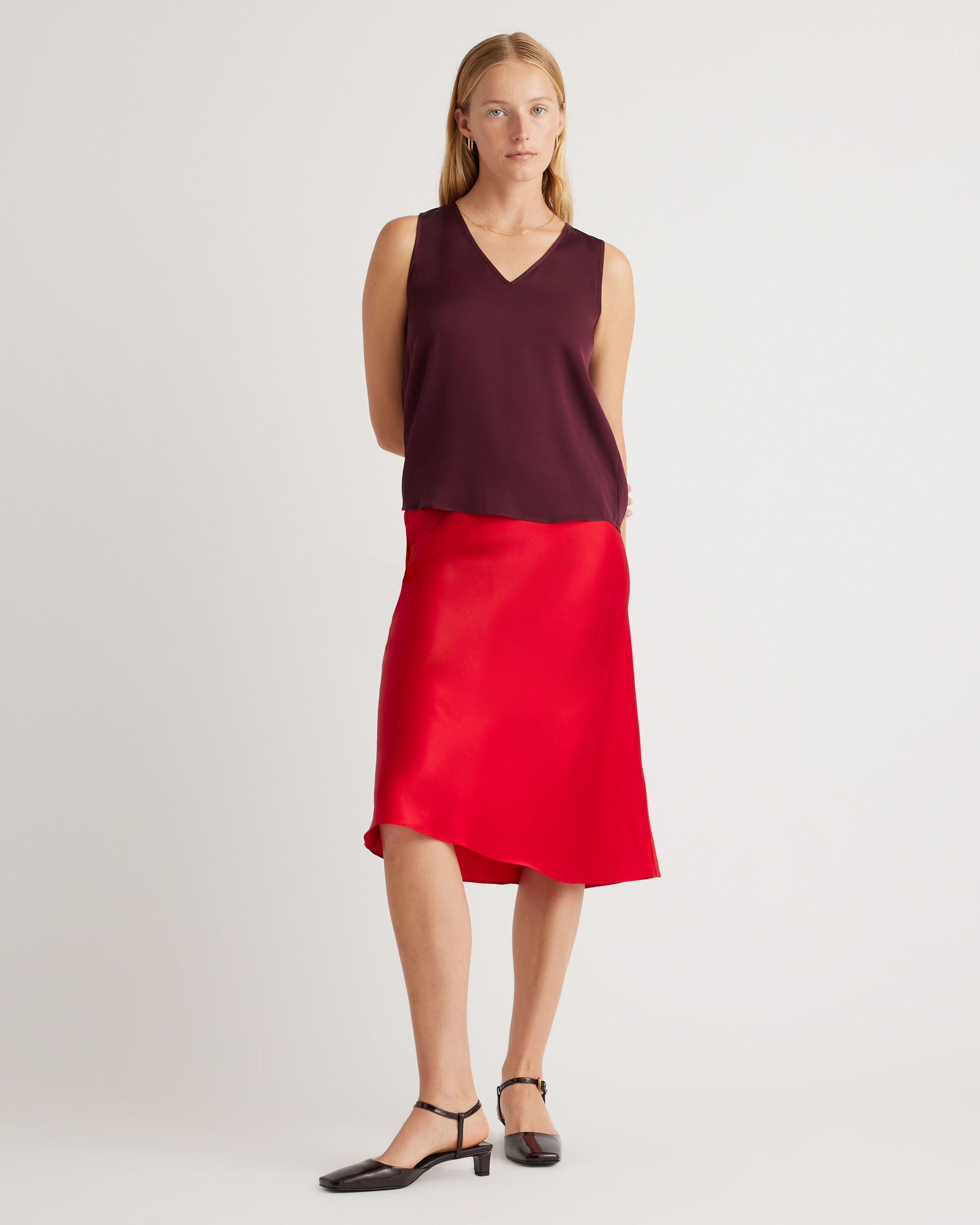 QUINCE QUINCE 100% Washable Silk Stretch Tank Top